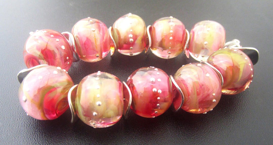 Made to Order (MTO) –handmade Mixed Light Pink Frit Encased Decorated ...