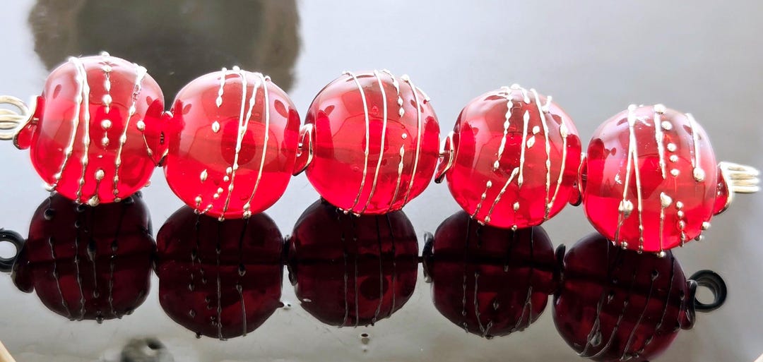 Made to Order (MTO) –handmade Xmas Red With Fine Silver Wrap Round ...