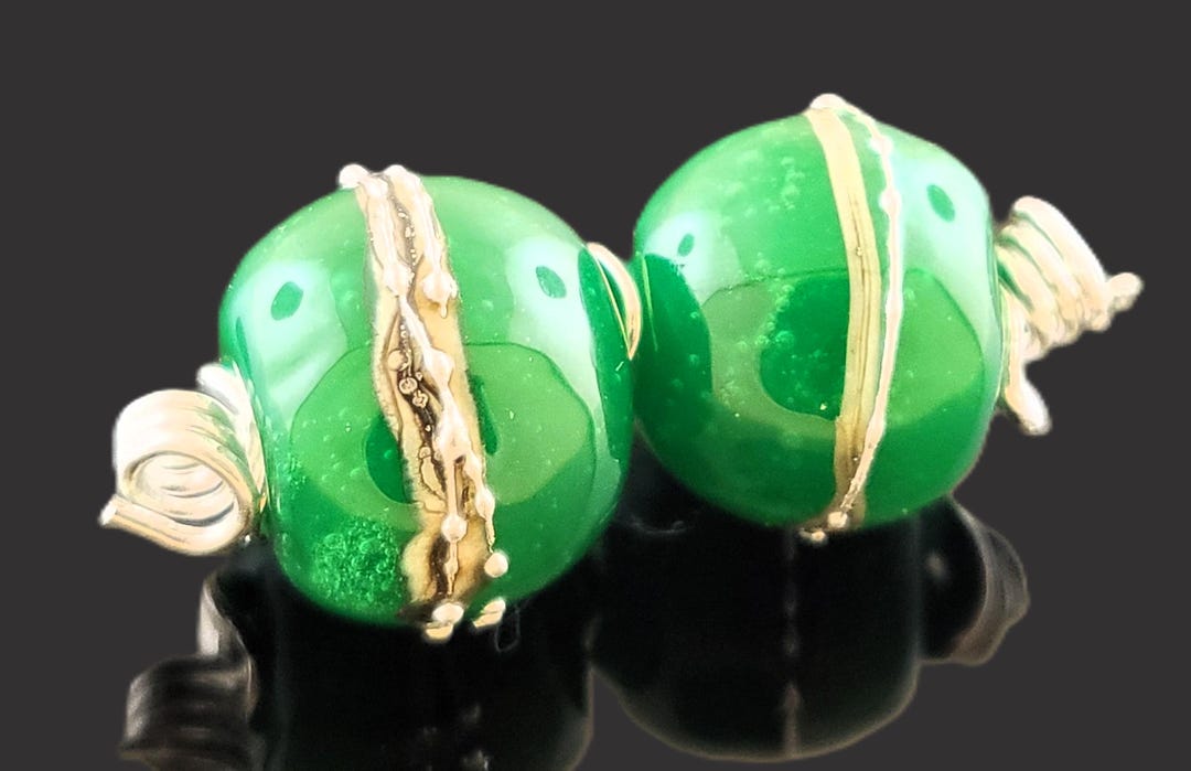 Handmade Shampoo Green With Details in Silvered Ivory and Fine Silver ...