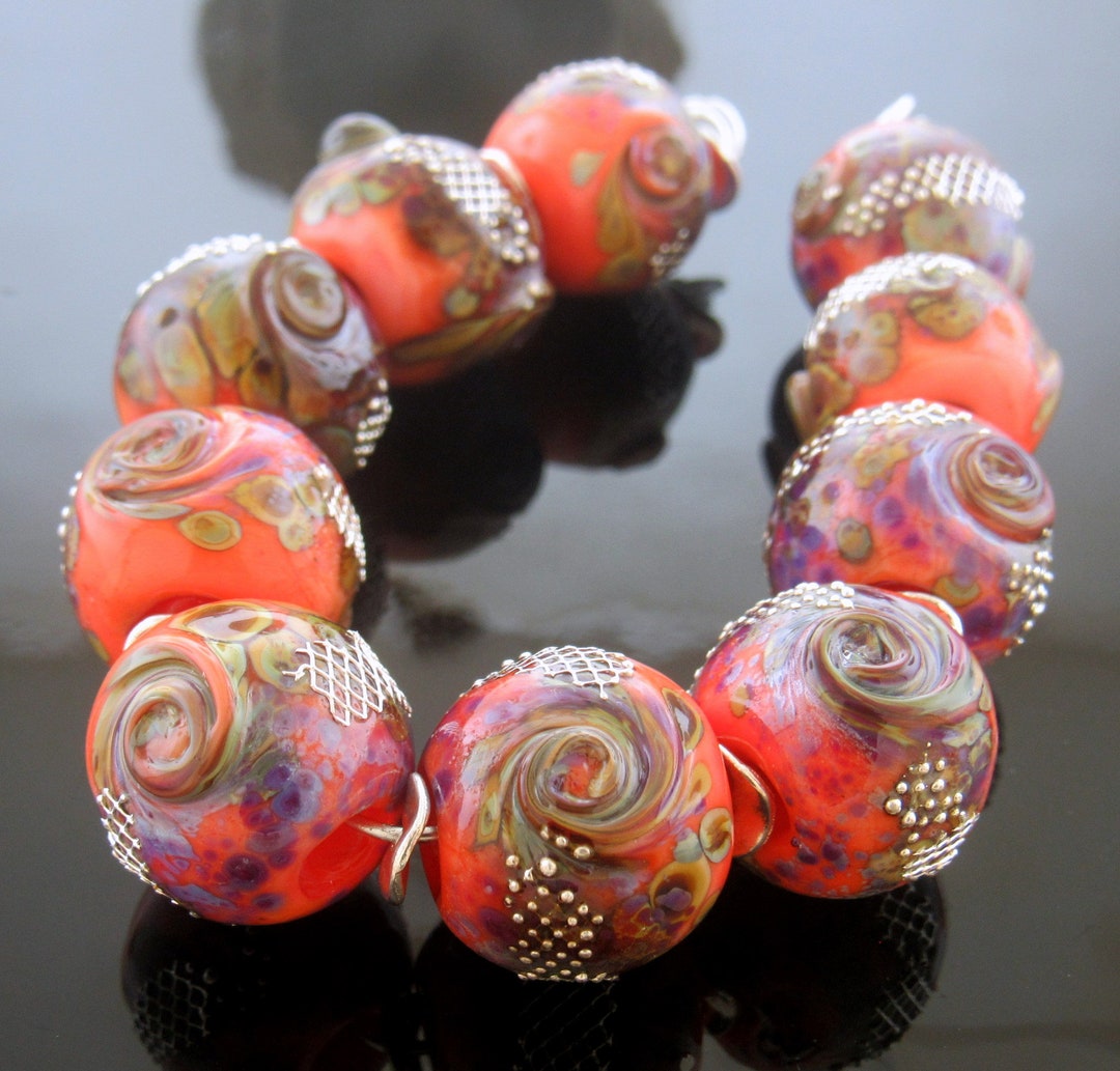 Made to Order MTO handmade Apricot Orange Decorated With Purple Rose ...