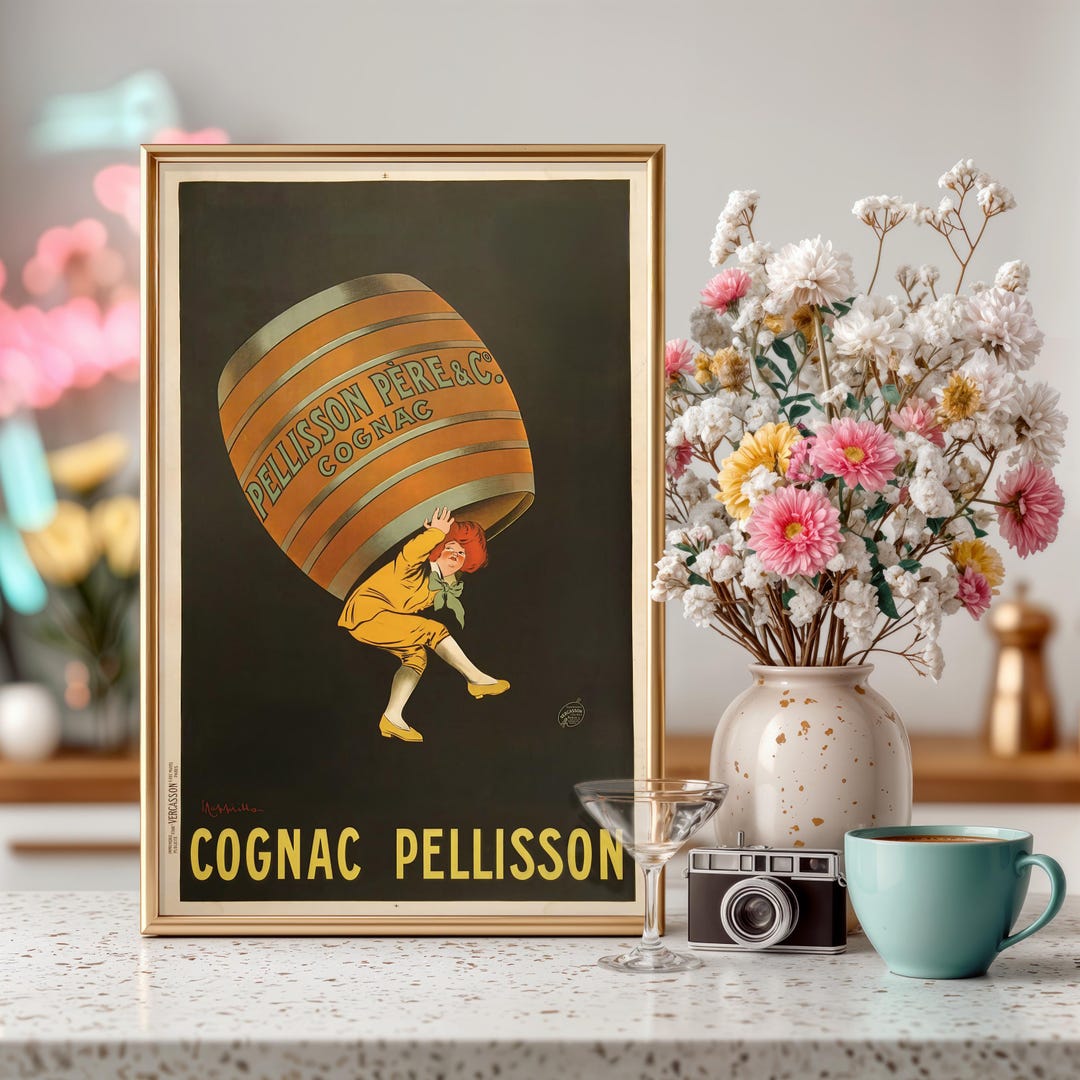 Cognac Pellisson Vintage French Poster Print, Belle Époque Advertising ...