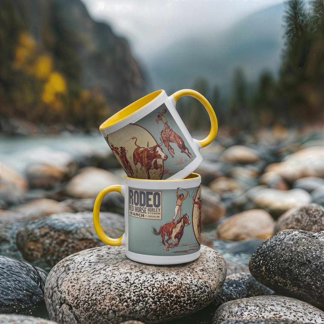 Vintage Rodeo Ceramic Mug – Red Horse Hurley Ranch Western Cowboy ...