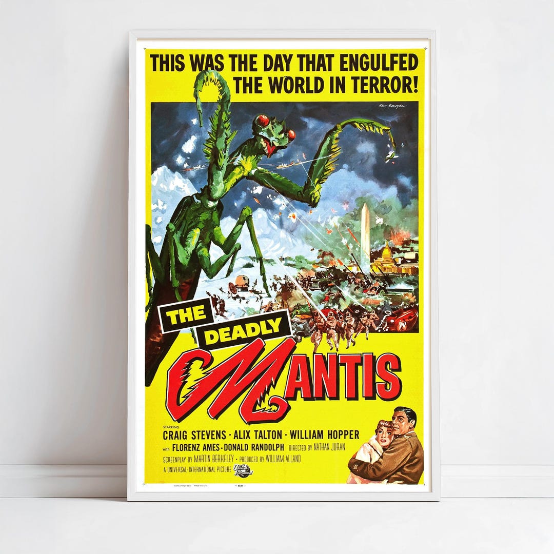 Vintage the Deadly Mantis Poster • Classic Creature Feature Film Art ...
