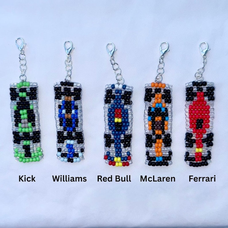 Handmade F1 Team Car Keychain: Seed Bead Motorsport Accessory - Etsy