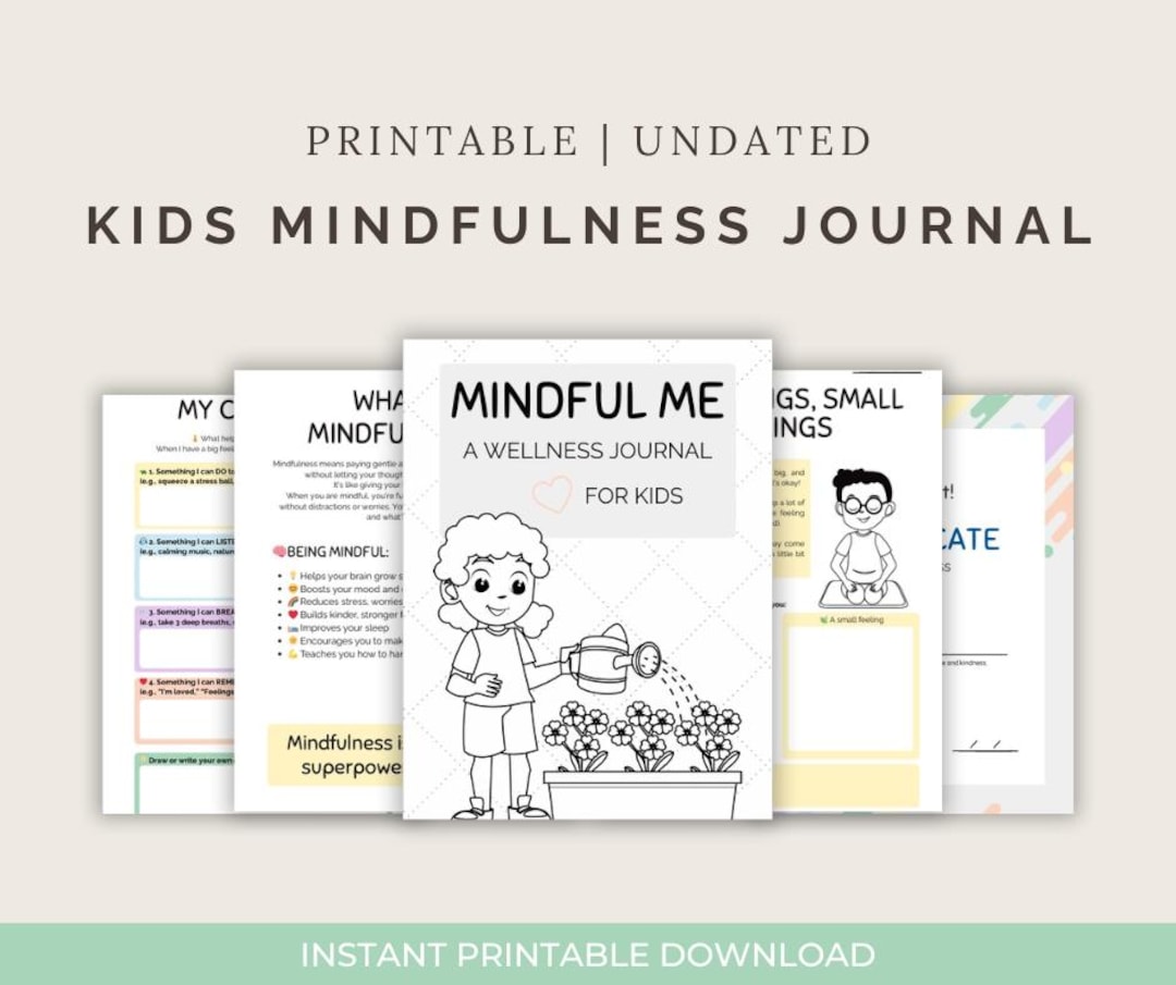 Kids Mindfulness Journal Printable | Gratitude & Calm Workbook ...
