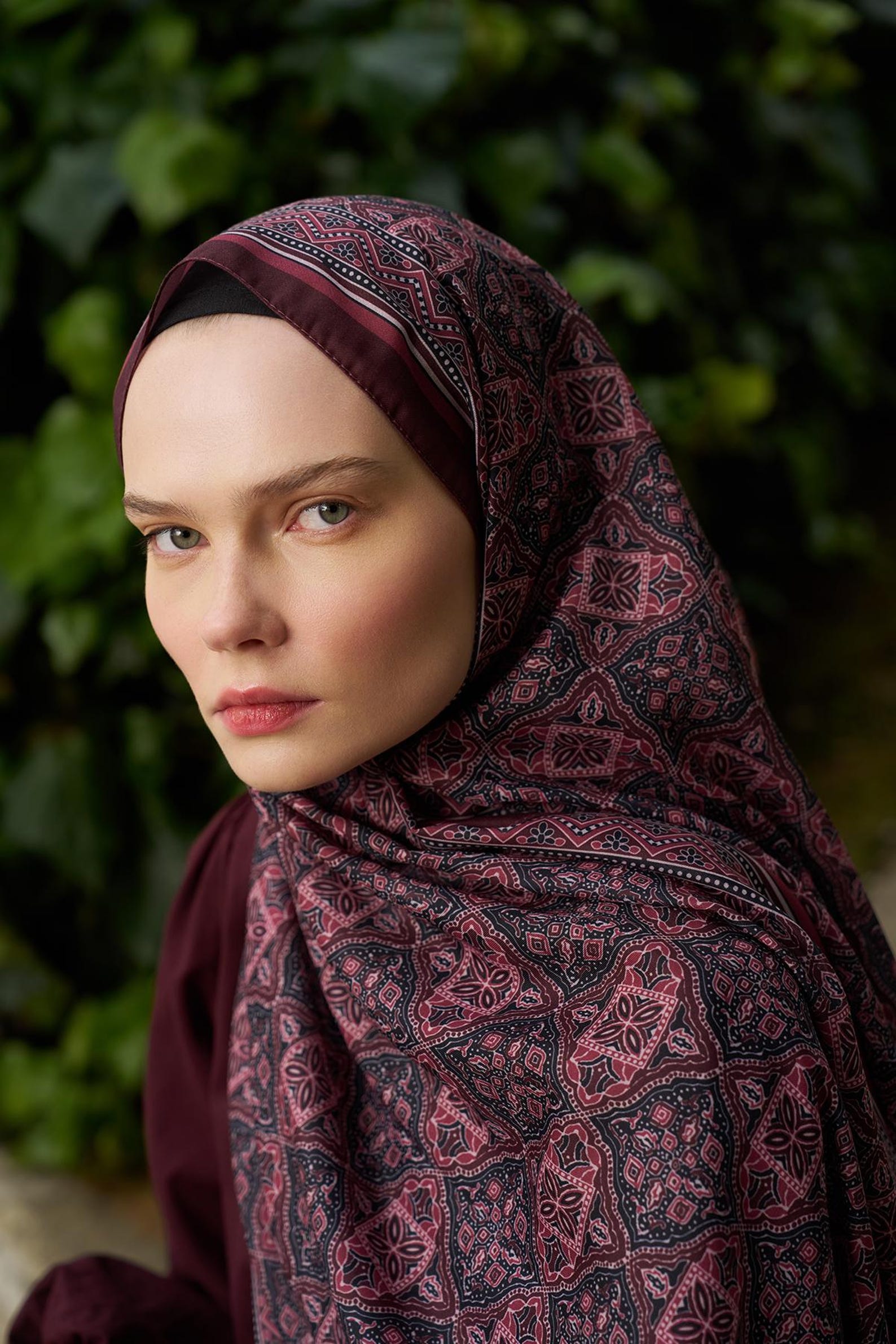 Motif Pattern Cotton Hijab 75x200cm | Lightweight Muslim Headscarf ...
