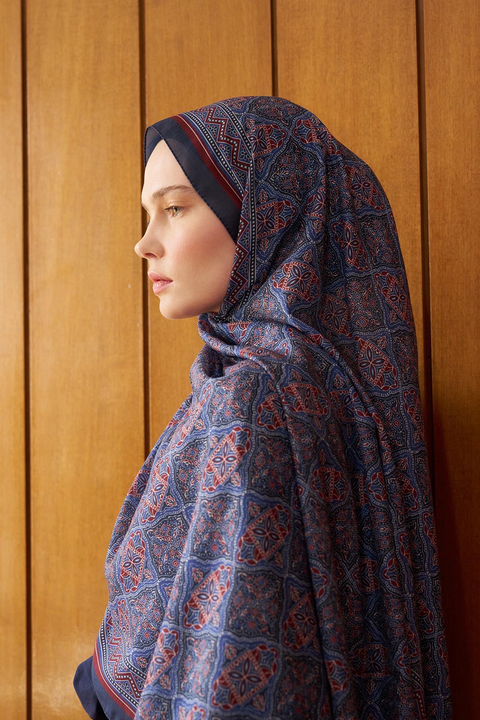 Motif Pattern Cotton Hijab 75x200cm | Lightweight Muslim Headscarf ...