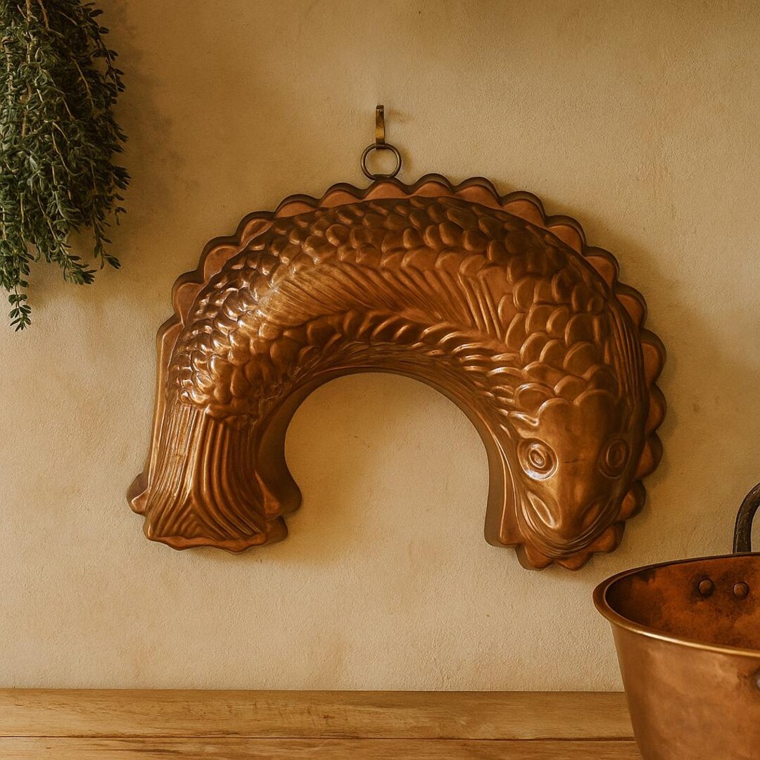 Vintage English Copper Fish Mold – Made in England Copper-clad, Tin ...