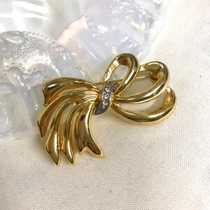 Swarovski Vintage Gold Bow Swan Mark Brooch - Etsy