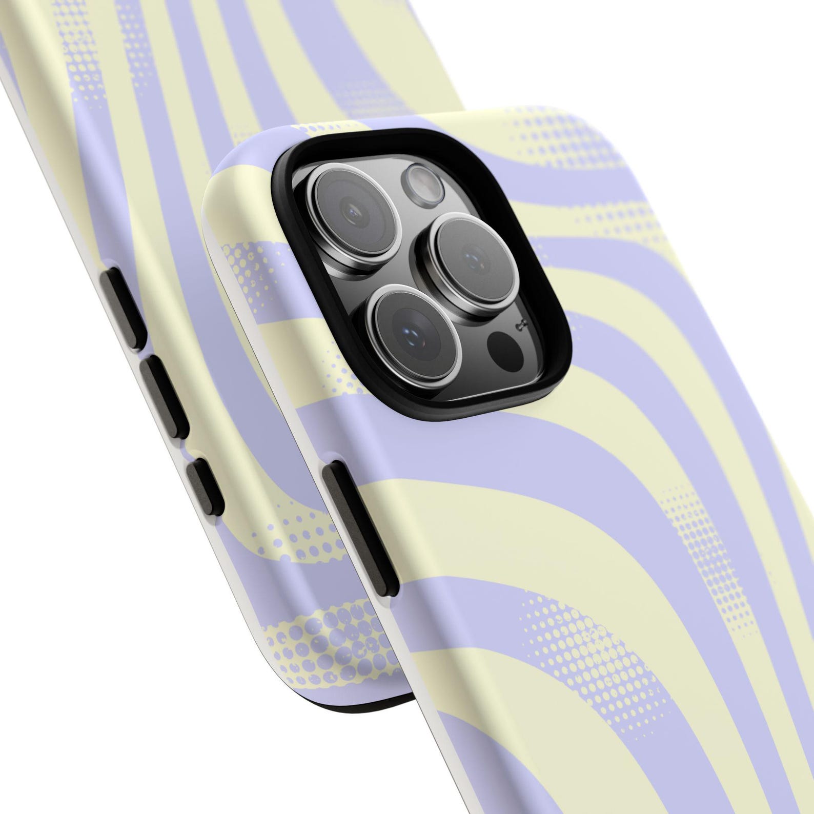 Pastel Wavy Retro Phone Case, Abstract Purple and Yellow Aesthetic ...