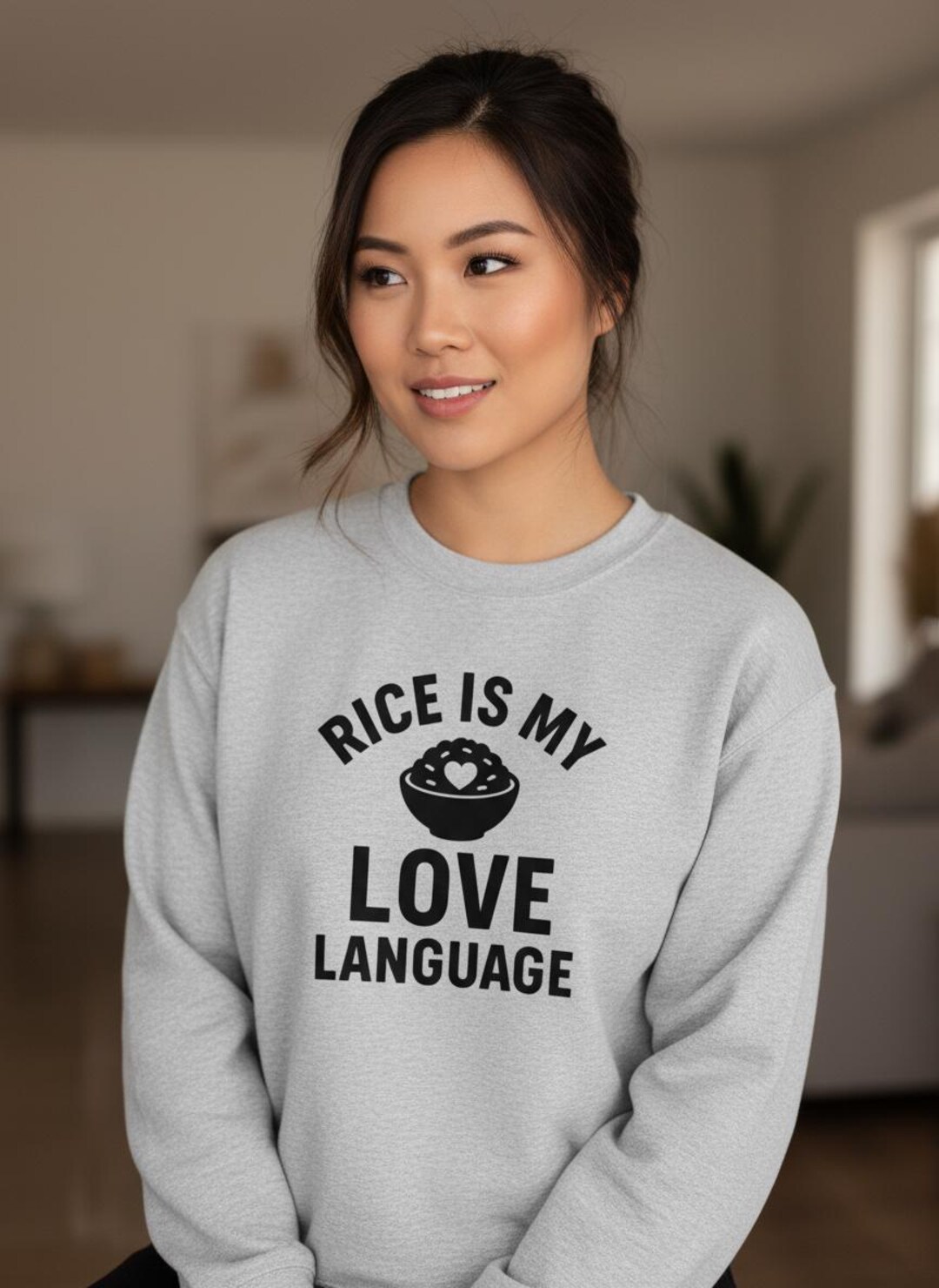 Rice is My Love Language Sweatshirt, Cozy and Comfy Crewneck, Perfect ...
