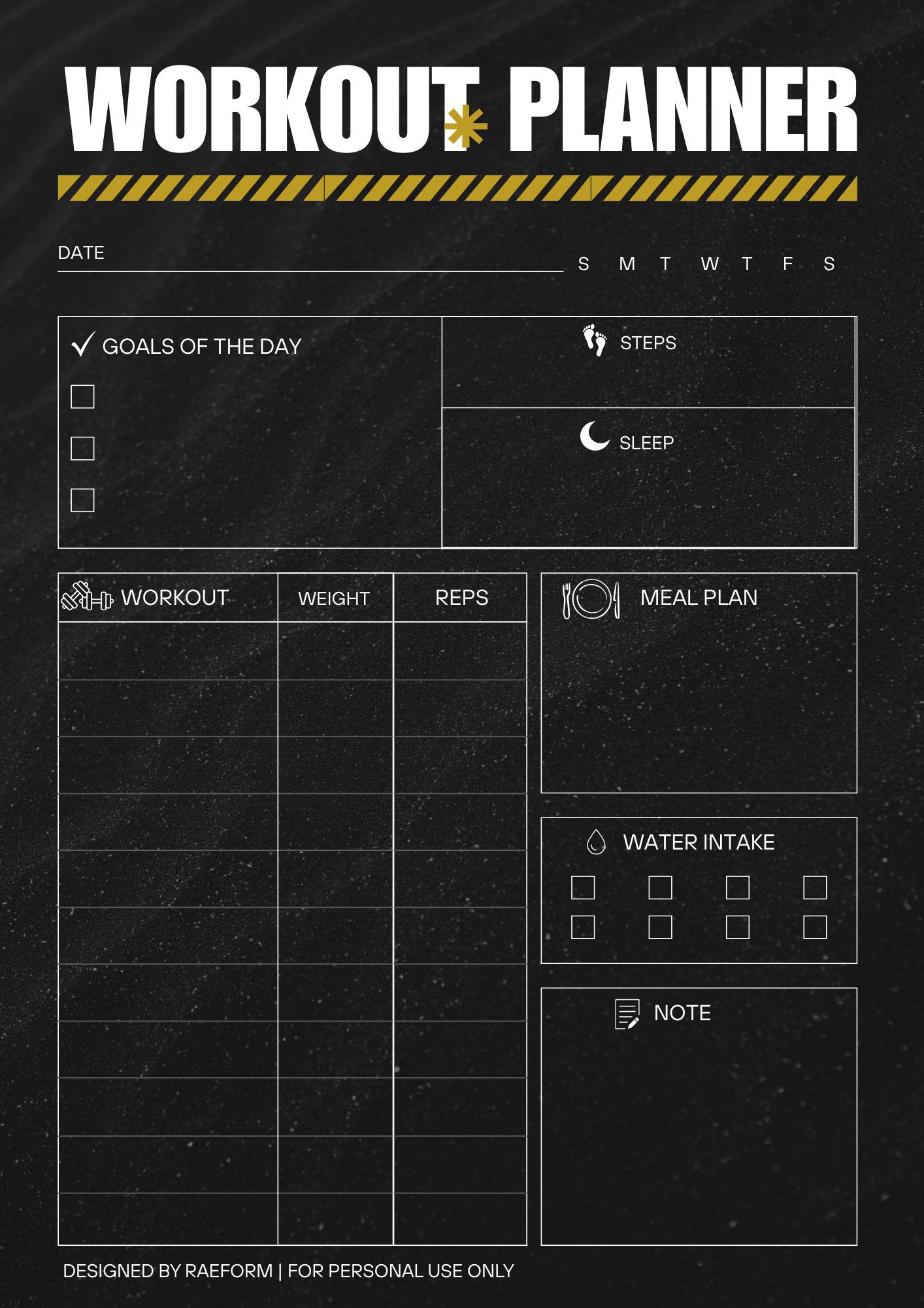 Weekly Fitness & Wellness Tracker | Printable PDF | Workout, Hydration ...