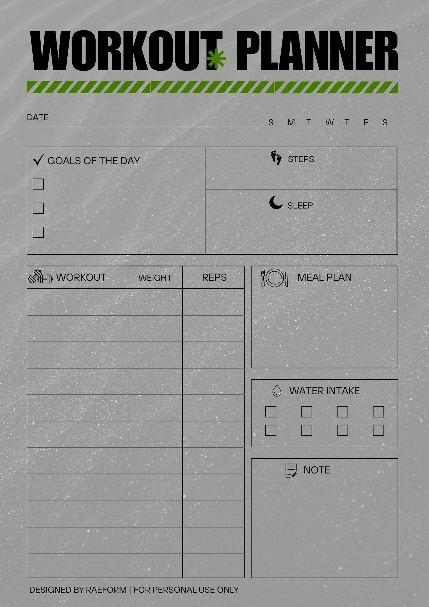 Weekly Fitness & Wellness Tracker | Printable PDF | Workout, Hydration ...