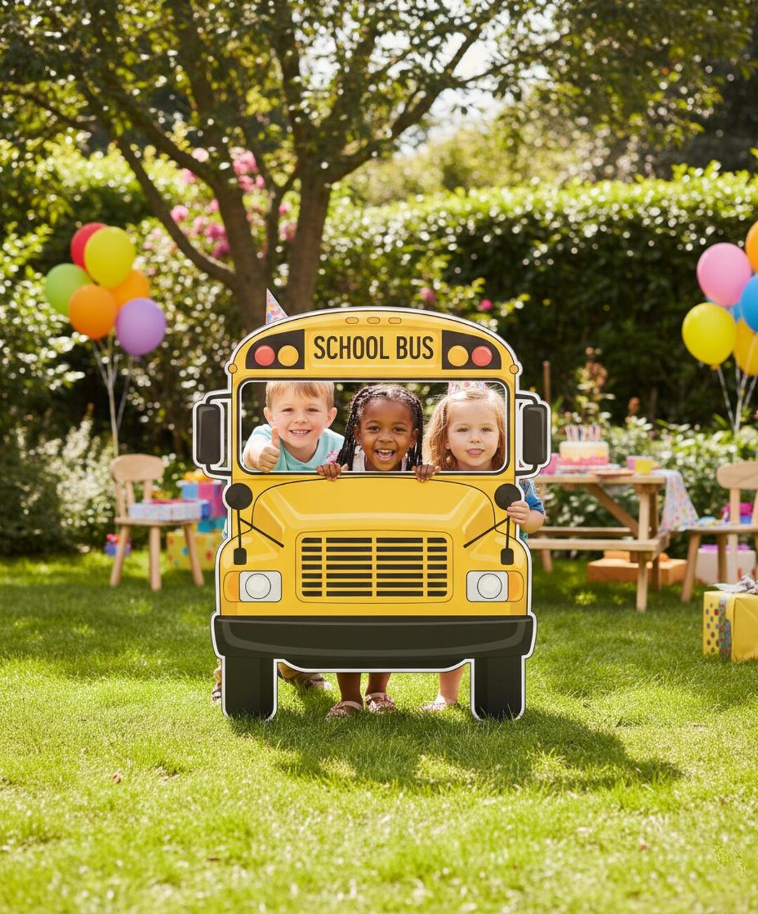 School Bus Photo Booth Frame Prop | Back to School Party Decor (digital ...