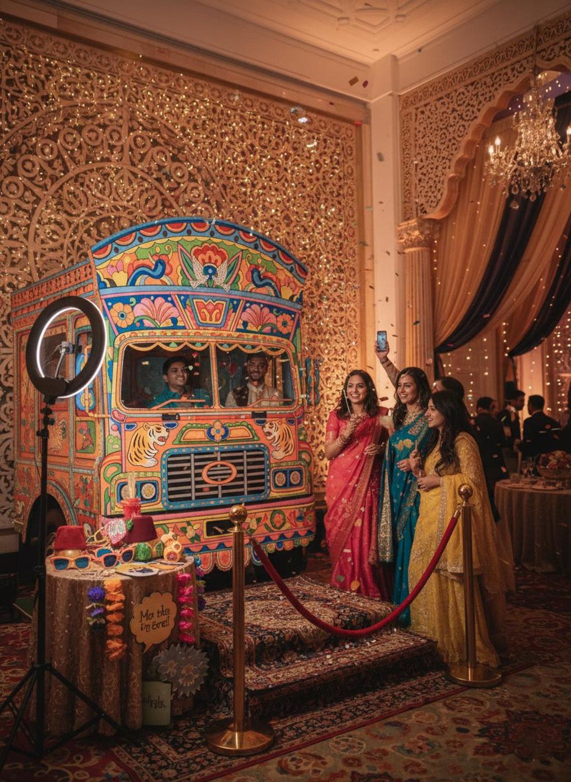 Desi Truck Art Photo Booth Backdrop: Mehndi Wedding Party Decor (SVG ...