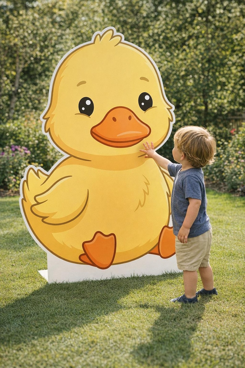 Yellow Duck Standee Prop, Farm Birthday Decor, Baby Shower Party (SVG ...