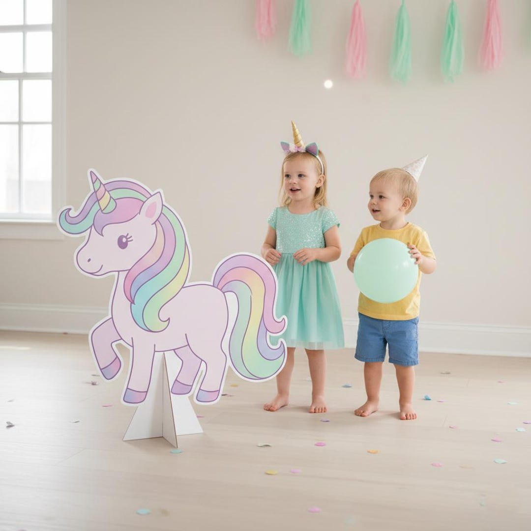 Unicorn Rainbow Birthday Standee SVG EPS PNG Large Printable Party ...