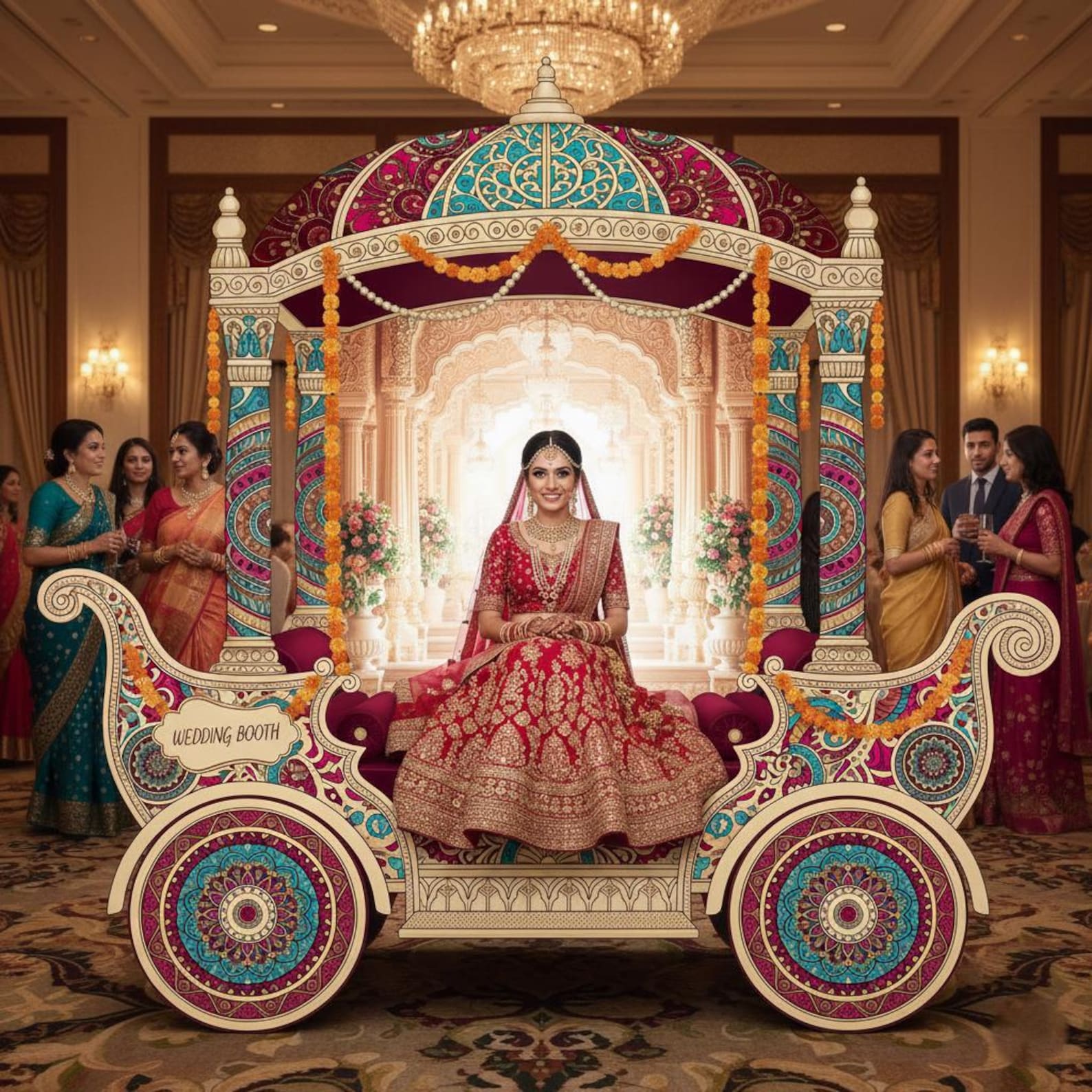 Indian Wedding Maharaja Carriage Photo Booth Prop, Desi Bridal Decor ...