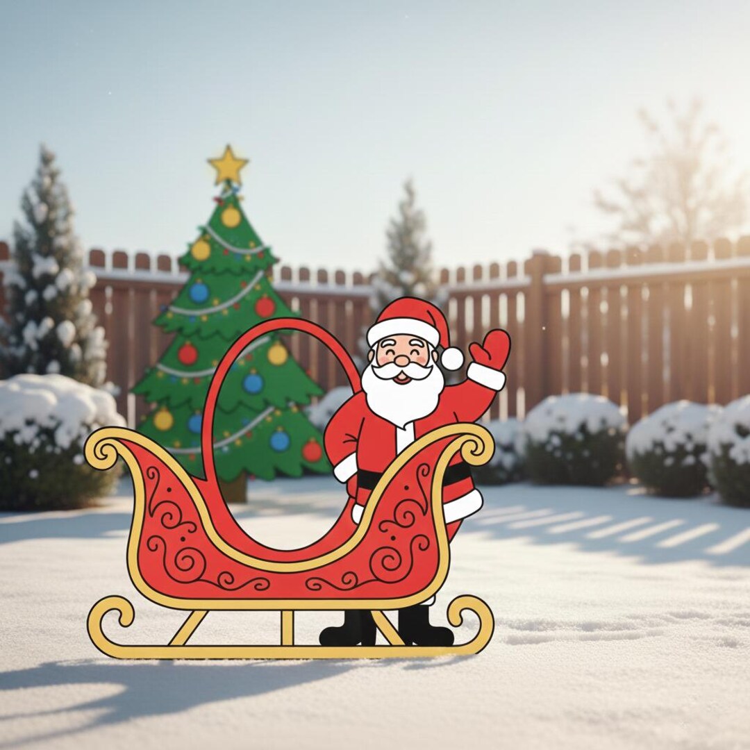 Santa Sleigh Christmas Photo Booth Props (SVG, PNG, PDF) No Pixelation ...