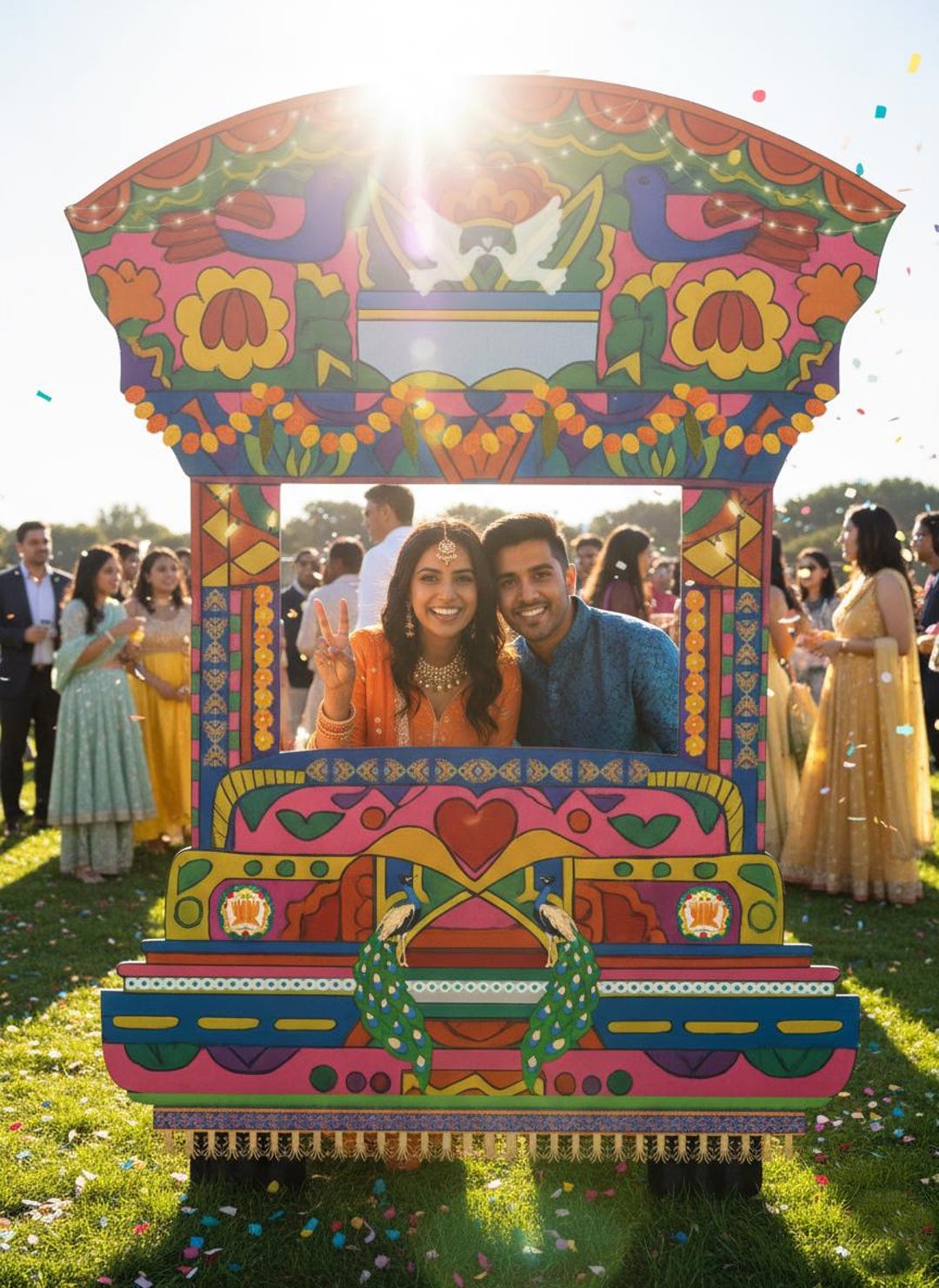 Desi Truck Art Photo Booth Backdrop: Mehndi Wedding Party Decor (SVG ...