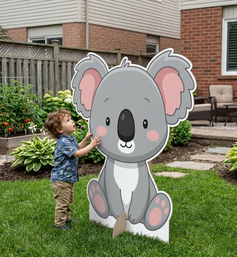 Baby Koala Standee, Australian Animal Safari Birthday Party Prop (SVG ...