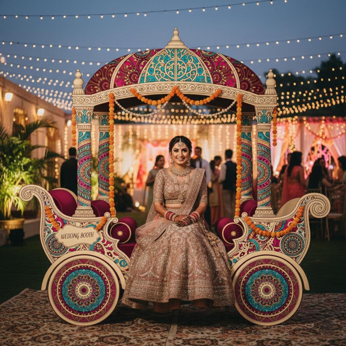 Indian Wedding Mandap Buggy Photo Booth Prop, Maharaja Royal Carriage ...