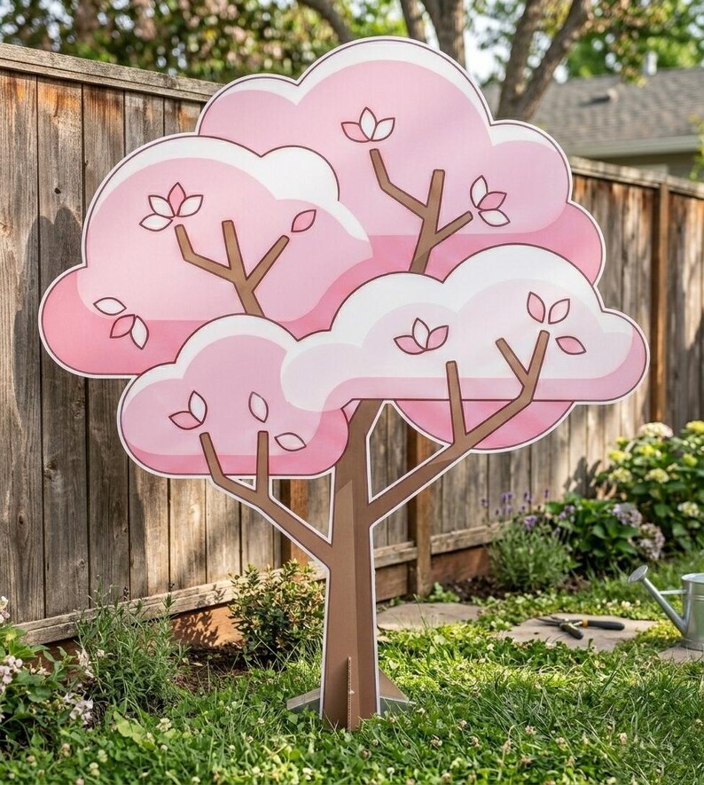 Sakura Tree Standee, Cherry Blossom Party Prop, Floral Spring Decor ...