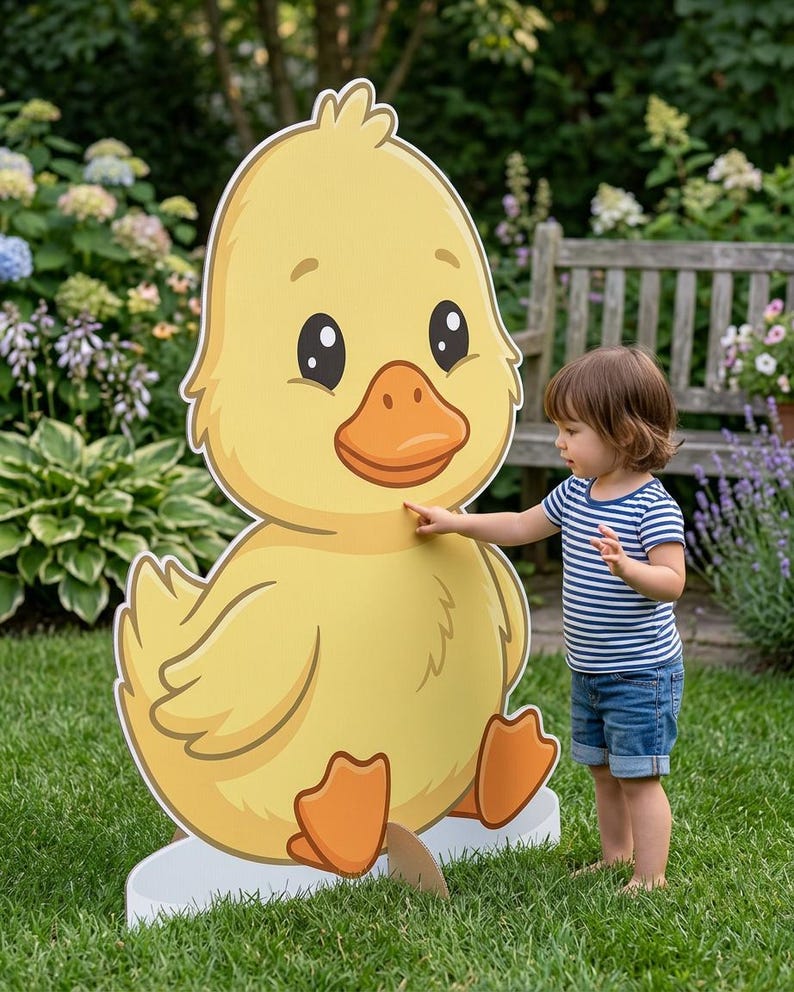 Yellow Duck Standee Prop, Farm Birthday Decor, Baby Shower Party (SVG ...