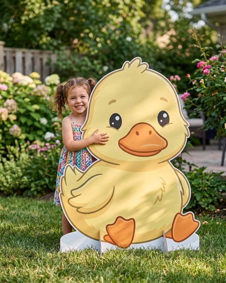 Yellow Duck Standee Prop, Farm Birthday Decor, Baby Shower Party (SVG ...
