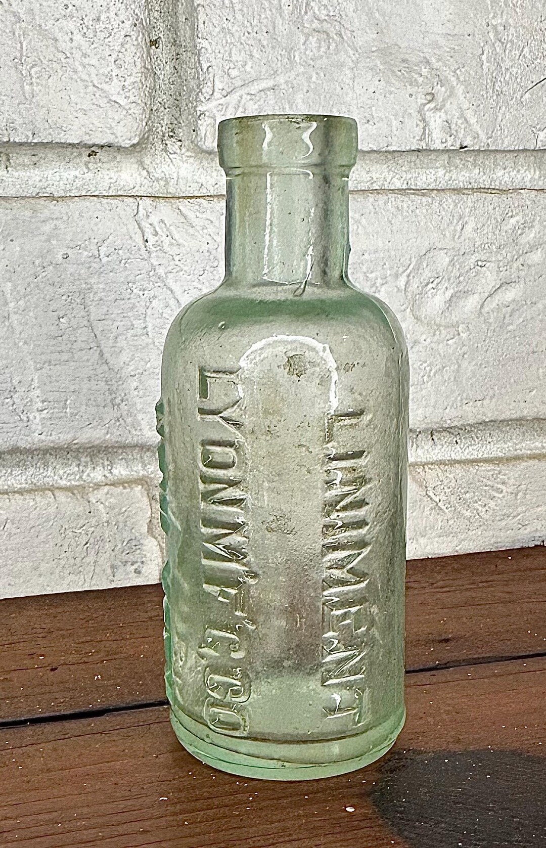 RARE 1800s Lyonmed Liniment Glass Bottle - New York, Mexican, Mustang ...