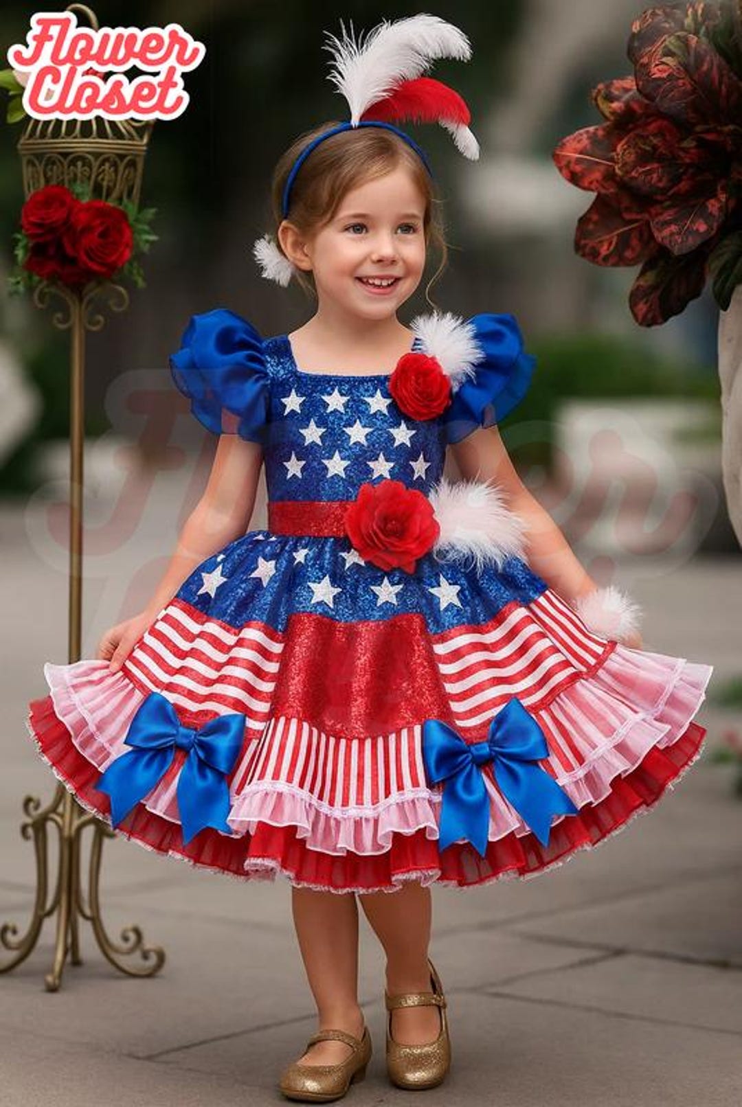USA Flag Dress, 4th July Independence Day Costume, United States of ...