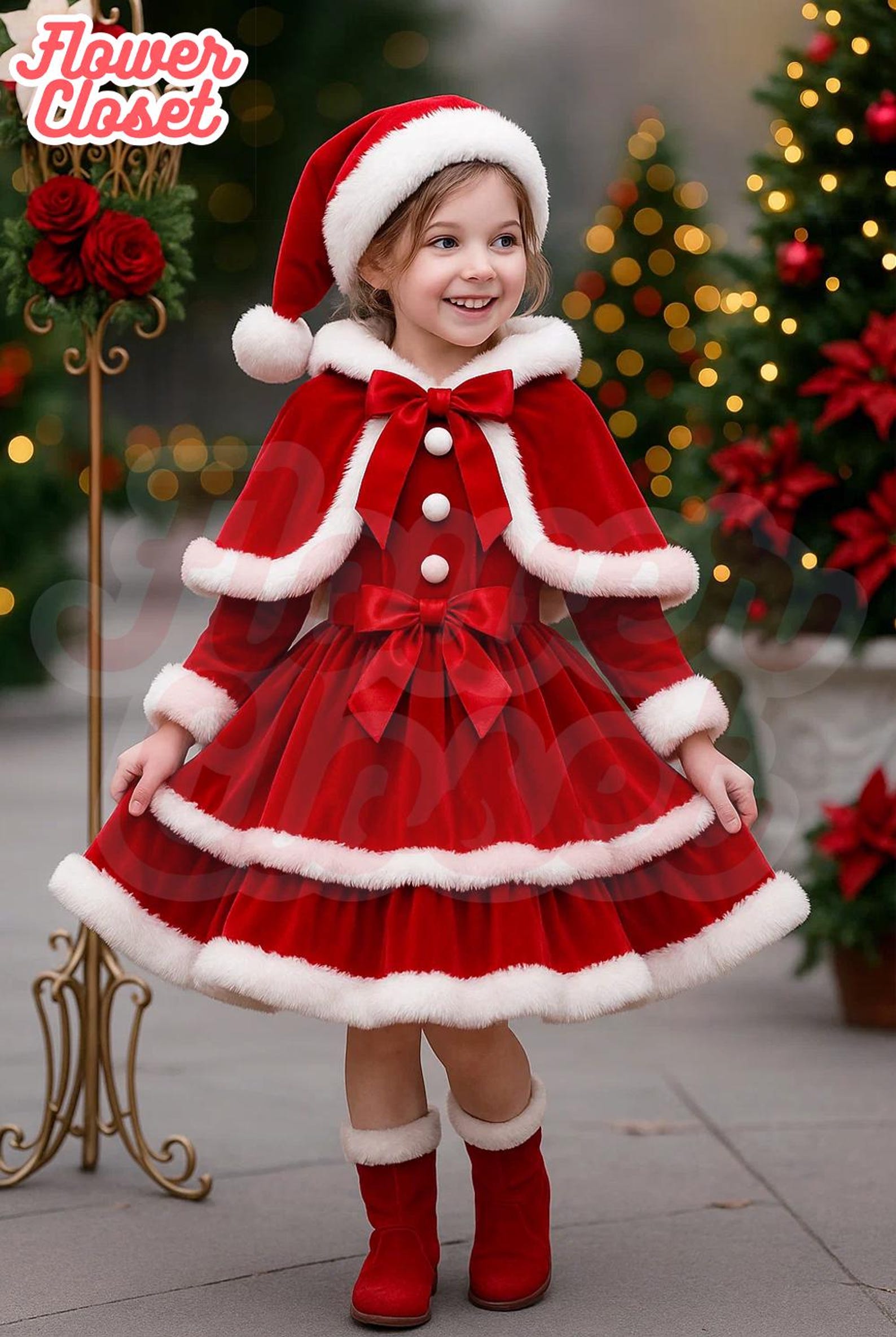 Santa Claus Christmas Dress, Mini Velvet Santa Dress, Christmas Cosplay ...