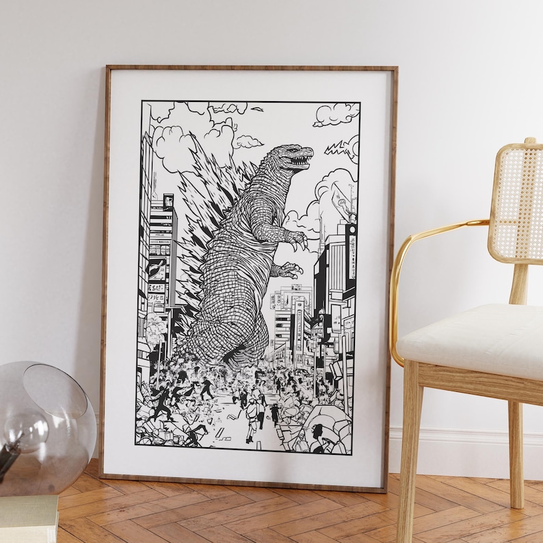 Godzilla Artwork, Fan Made Poster Inspired by Godzilla, Japanese ...