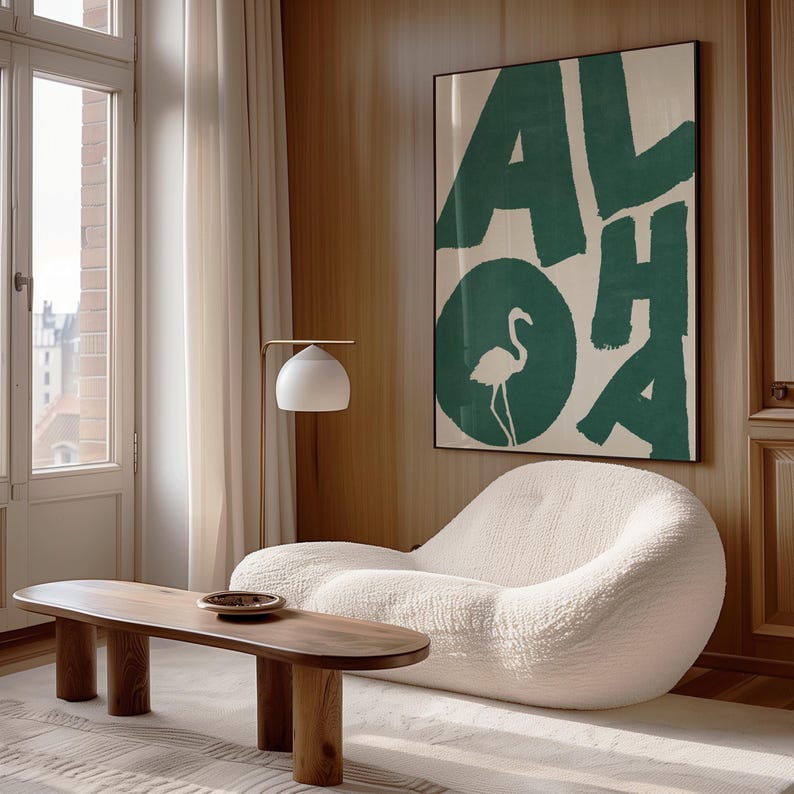 Aloha Wall Art, Retro Beach Wall Art, Preppy Apartment Decor, Coastal ...