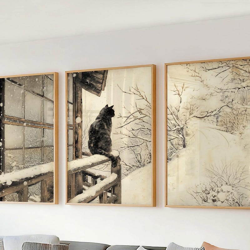 Triptych Animal Art - Etsy
