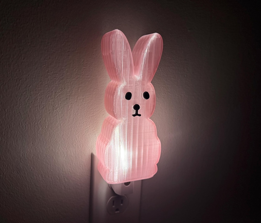 Retro Marshmallow Bunny Night Light | 3D Printed Easter Decor, Plug-in ...