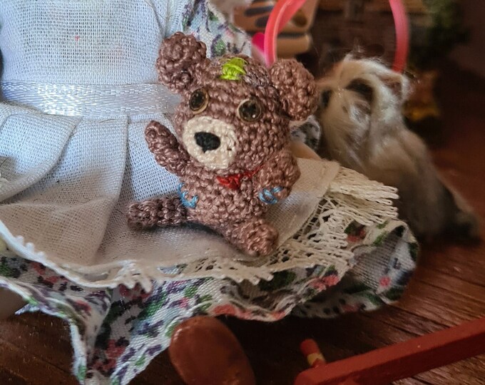 Oso Remendado De Ganchillo Para Casa De Muñecas, Escala 1/12 - Etsy
