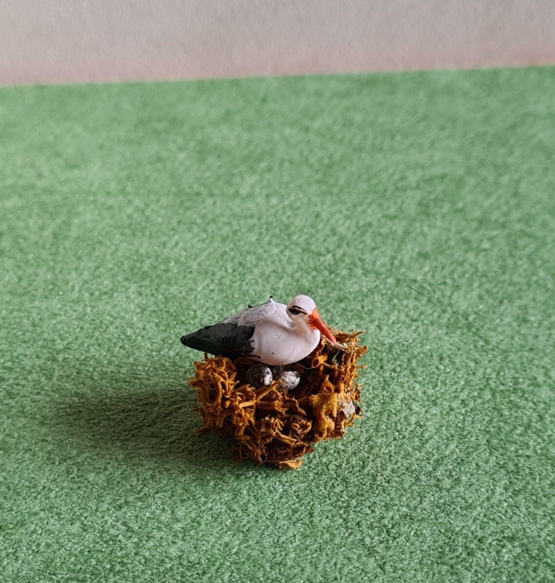 Dollhouse Miniature Stork in Nest, Scale 1/48 - Etsy