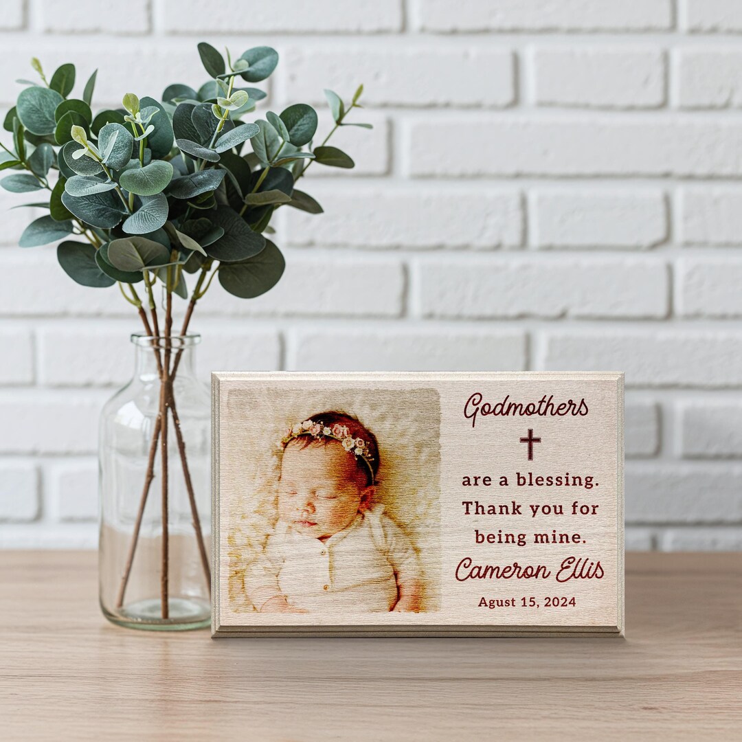 Custom Godparent Proposal Wood Photo Frame, Baptism Keepsake - Etsy