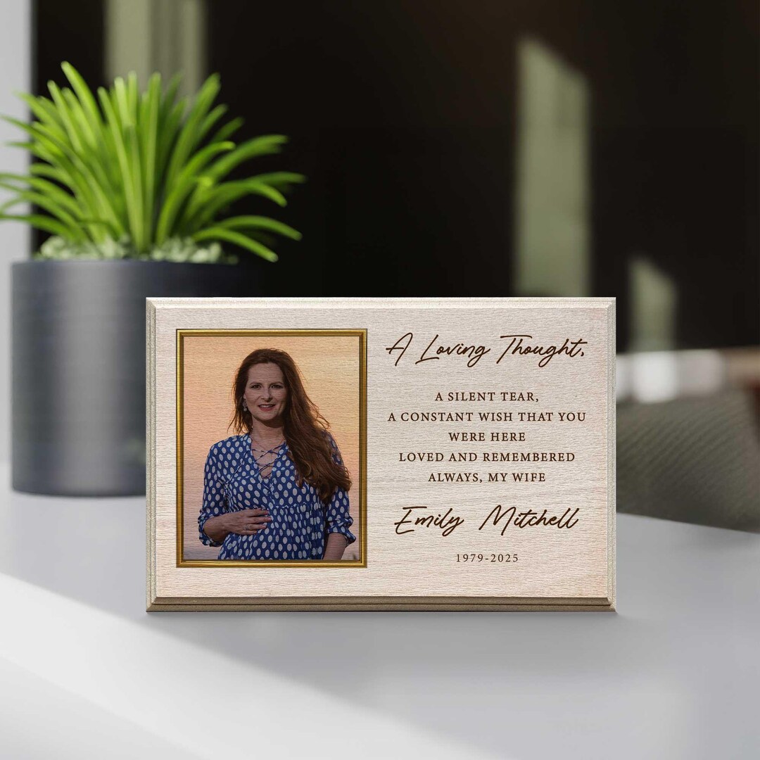 Memorial Photo Frame, Loss of Wife Portrait, Condolence Gift - Etsy