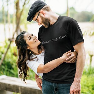 Sober Strong Free Minimalist Sobriety T-shirt, Motivational Recovery ...