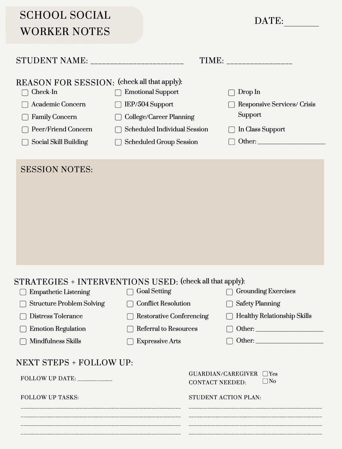 School Social Worker Toolkit - Etsy