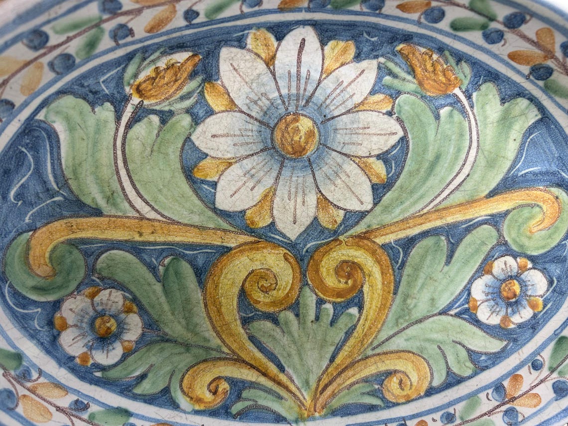 Vintage Alessi Caltagirone Ceramic Wall Hanging – Hand Painted Italian ...