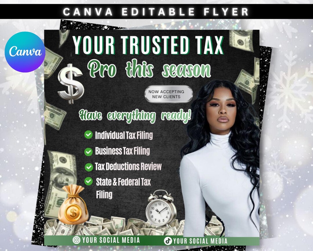 DIY Tax Season Flyer, Tax Services Canva Template (1080x1080 Px) - Etsy