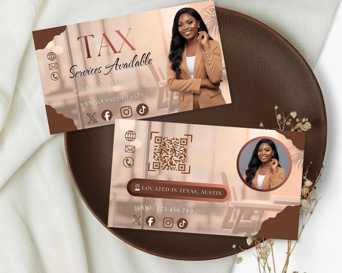 Tax Business Card Canva Template, DIY Marketing (digital Download). - Etsy