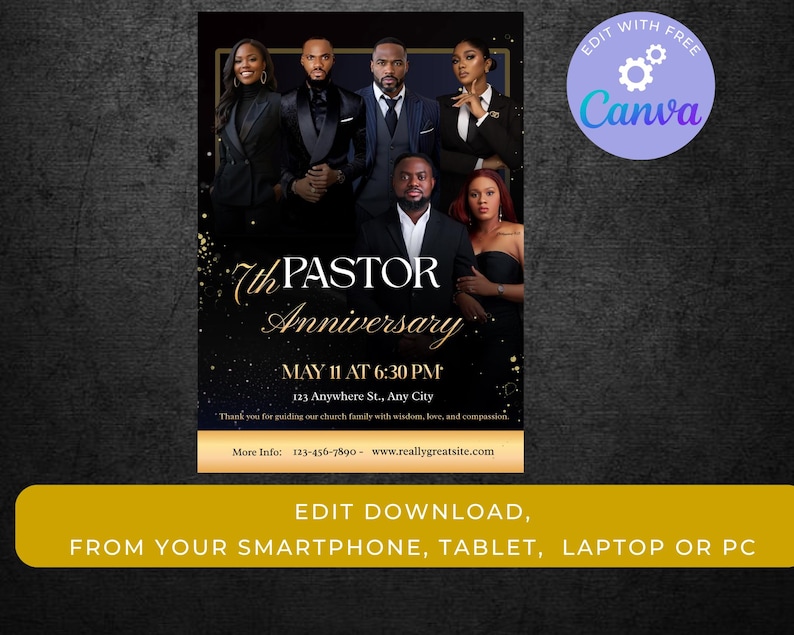 Pastoral Anniversary Flyer Template | Church Anniversary Program ...