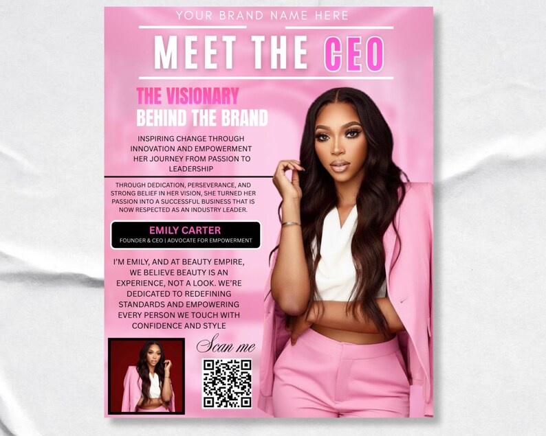 Meet the CEO Flyer, Women's Business Canva Template (1080x1350 Px ...