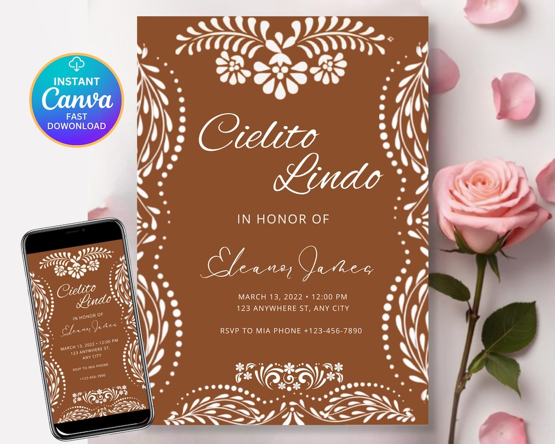 Cielito Lindo Birthday Invitation, Mexican Fiesta Digital Invite ...