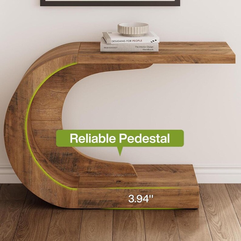 Farmhouse Console Table: Rustic C-shaped Sofa Table for Entryway - Etsy