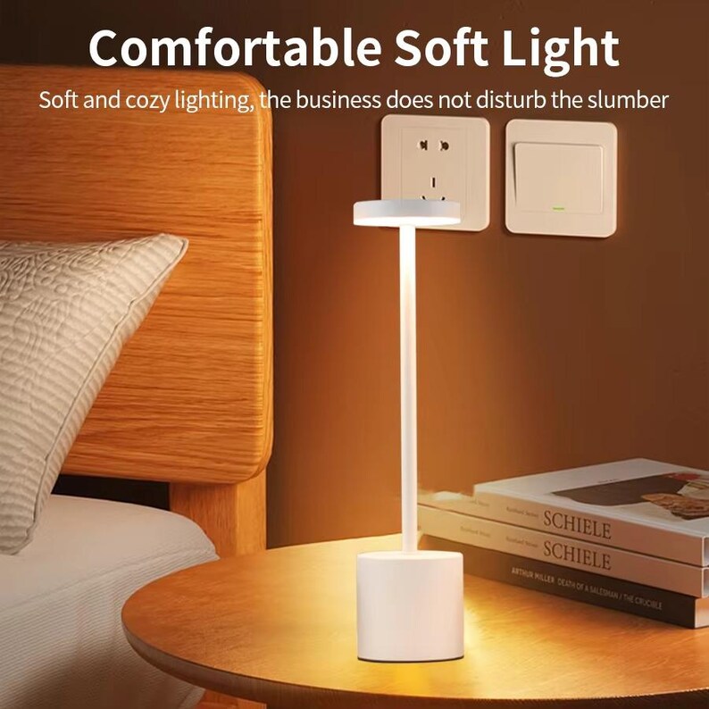 Rechargeable Touch Table Lamp: Stepless Dimming, 3 Colors - Etsy